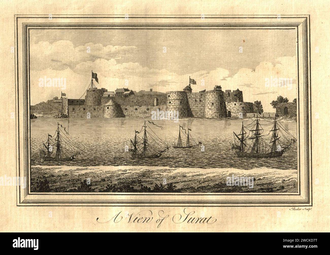 A View of Surat,'' in a copper engraving by Edward Rooker, c. 1770 ...