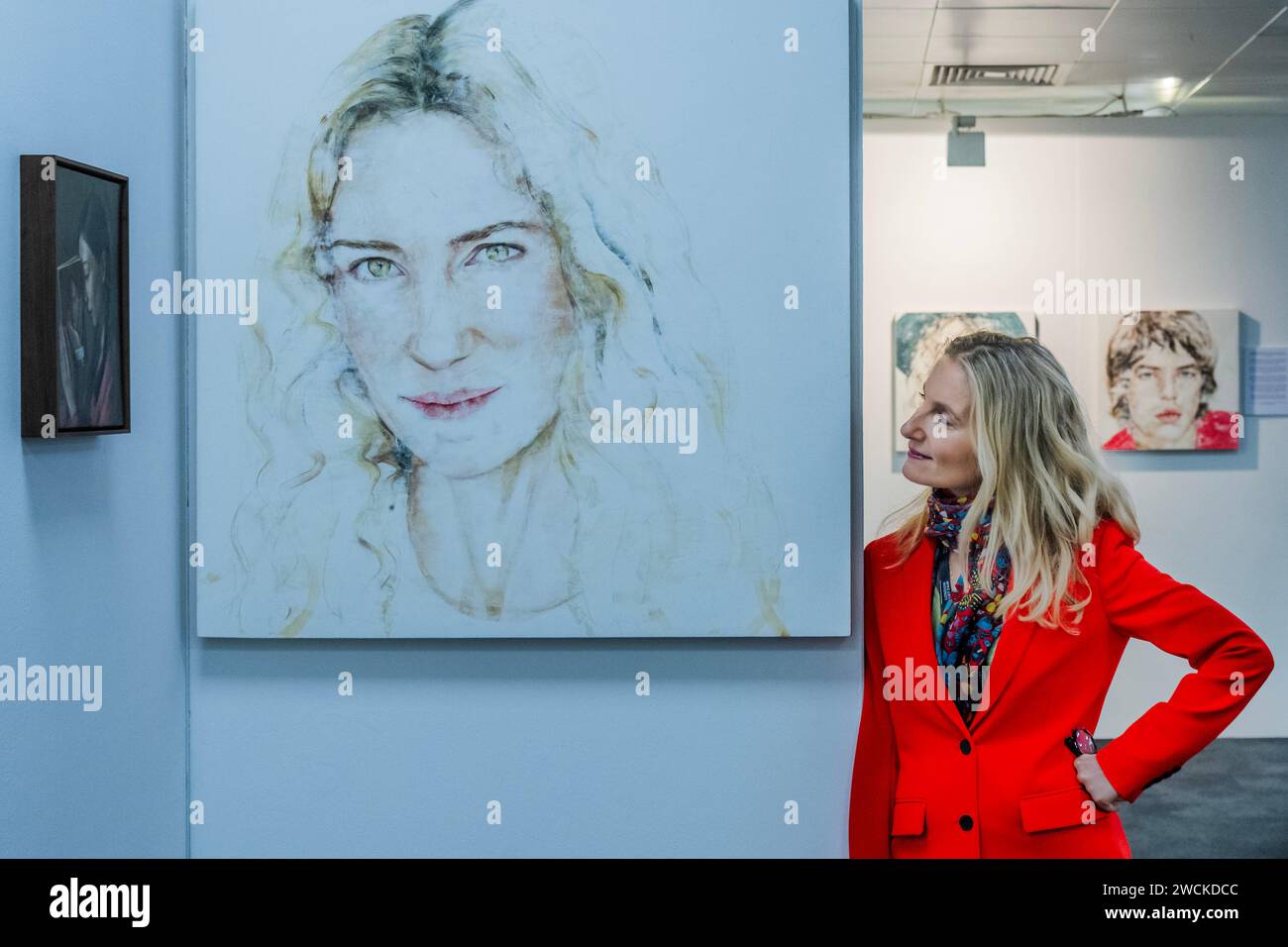 London, UK. 16th Jan, 2024. Virginia Visual Arts, with portrait works ...
