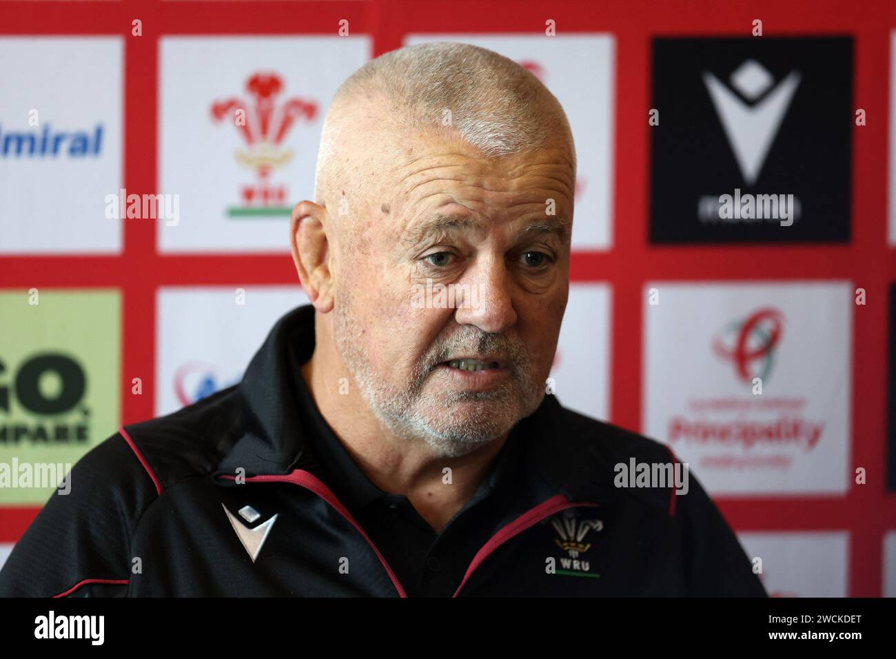 Cardiff, UK. 16th Jan, 2024. Warren Gatland, the head coach of Wales ...