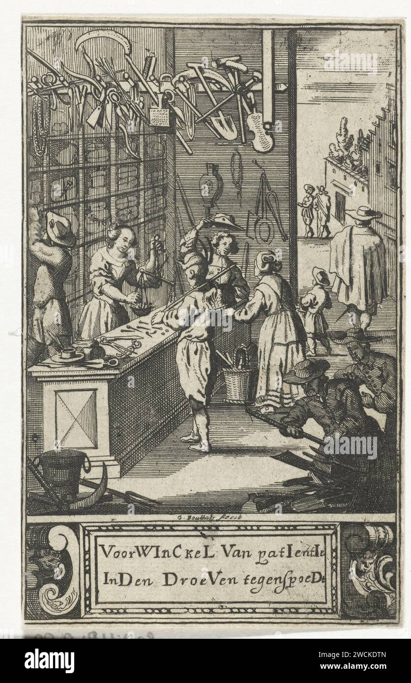 Interior of a tool shop, Gaspar Bouttats, 1679 - 1681 print The print ...