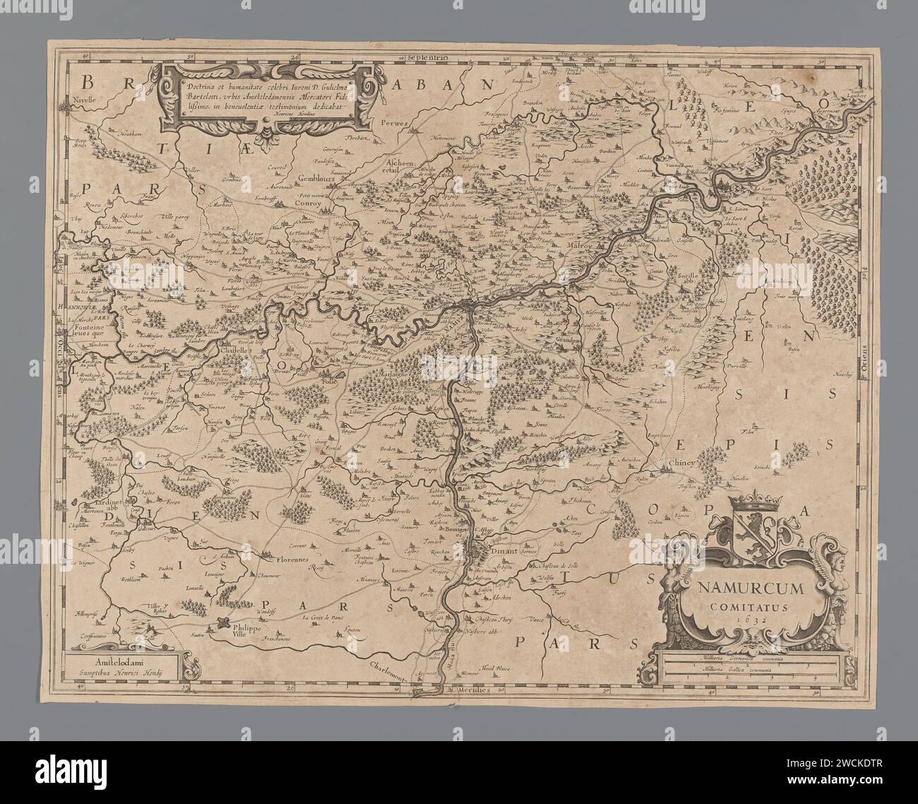 Map of the Graafschap Namur, Anonymous, 1632 - 1649 print Map of the ...