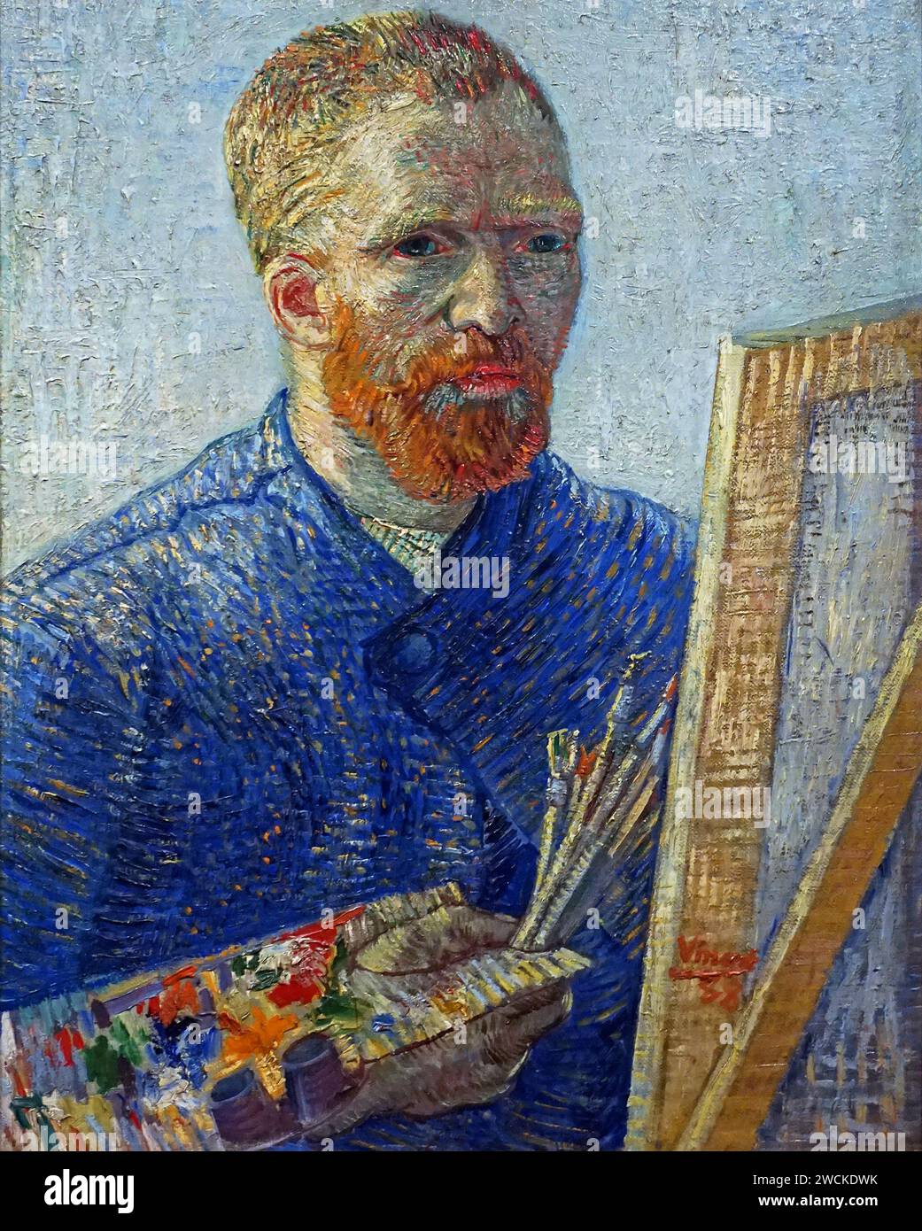 Self-Portrait as a Painter (1887) by Vincent van Gogh (1853-1890 Stock ...