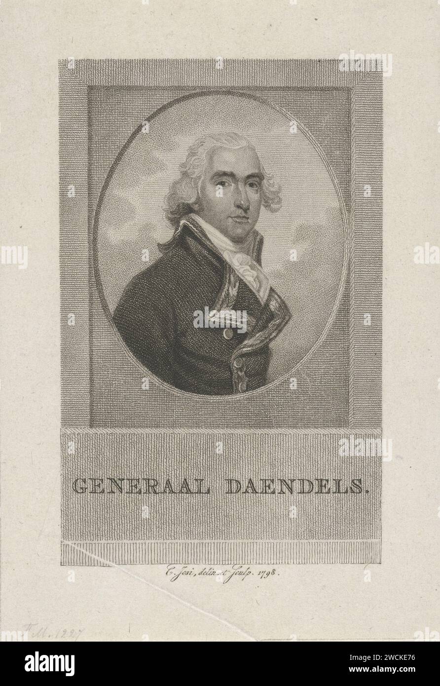 Portrait of Herman Willem Daendels, Christiaan Josi, 1798 print ...