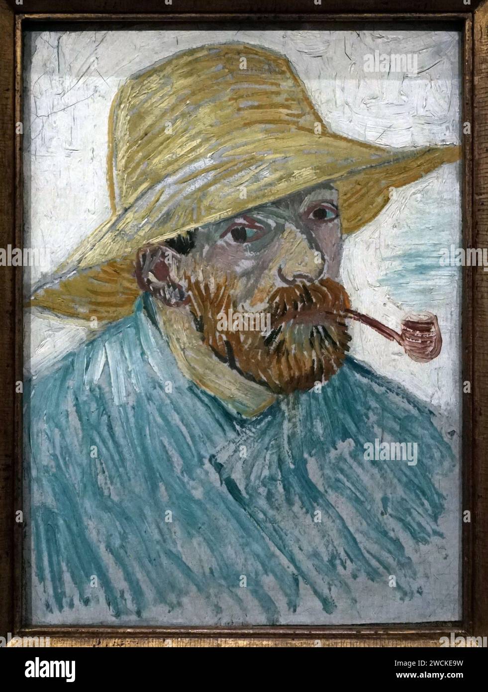 Self-Portrait with Pipe and Straw Hat (1887) by Vincent van Gogh (1853 ...