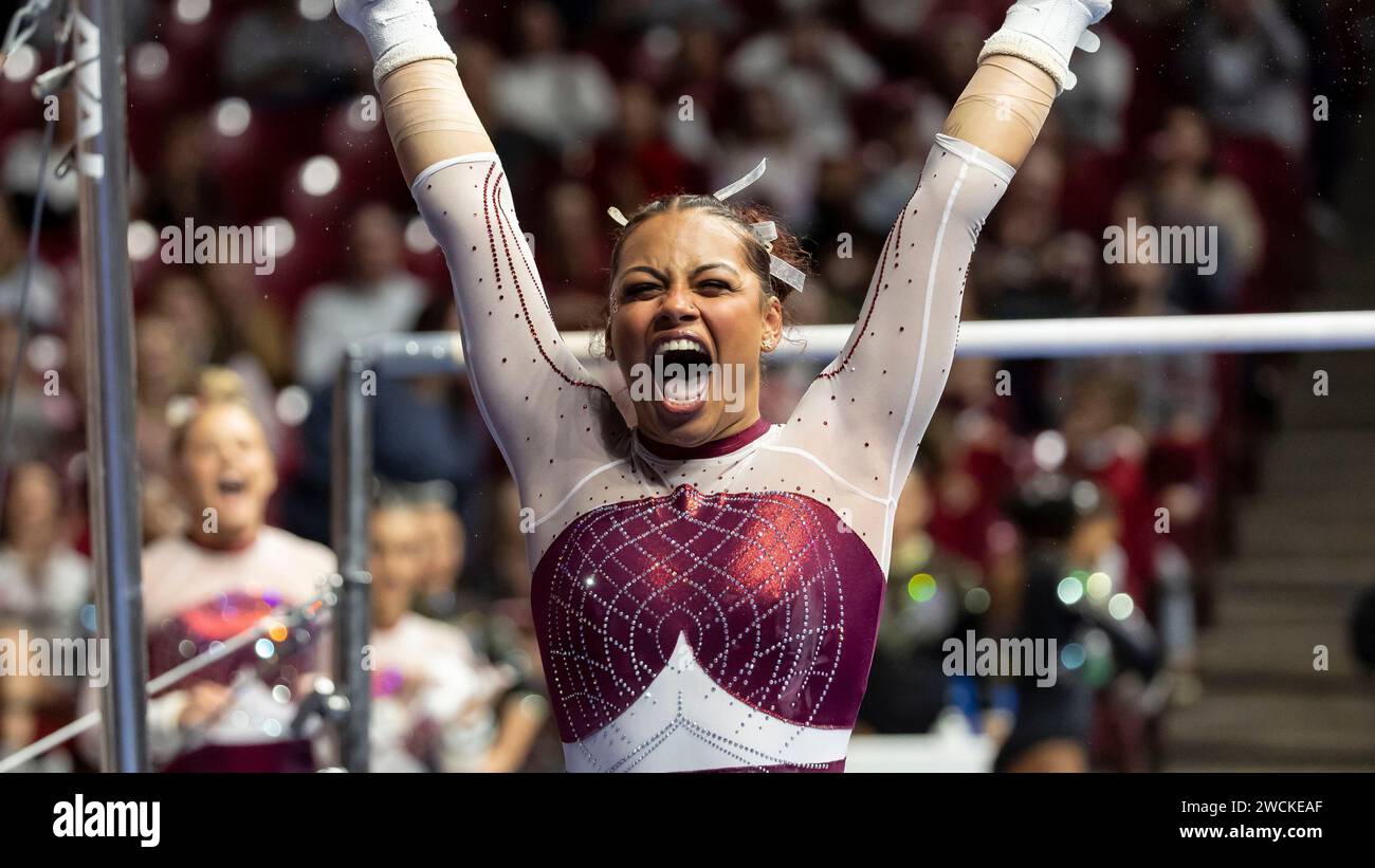 Alabama gymnast Makarri Doggette during an NCAA gymnastics meet against ...
