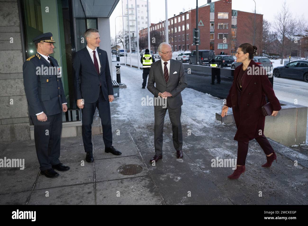 King Carl XVI Gustaf and Crown Princess Victoria arrive at the Defense ...