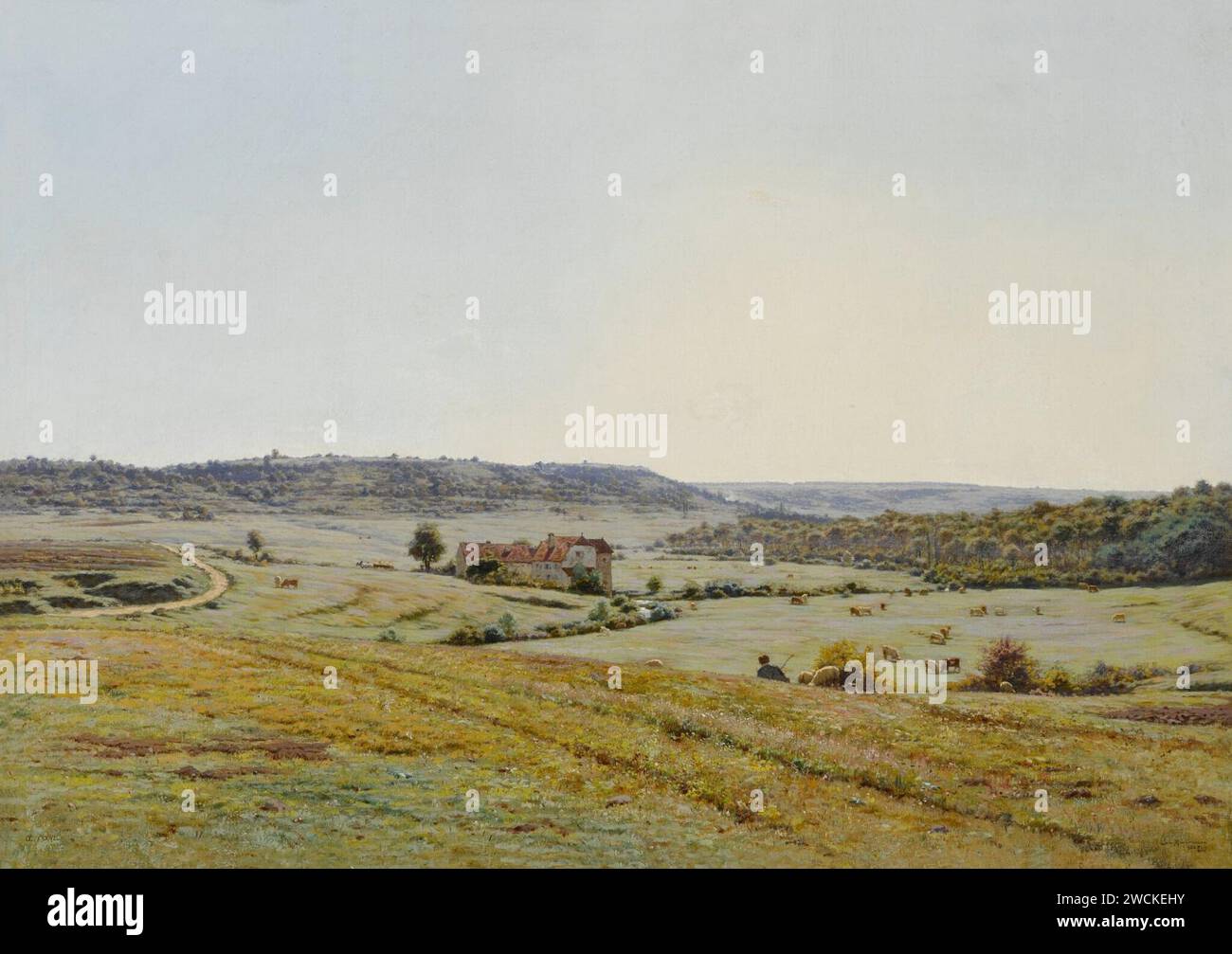 A Young Shepherd in an Extensive Landscape Stock Photo - Alamy