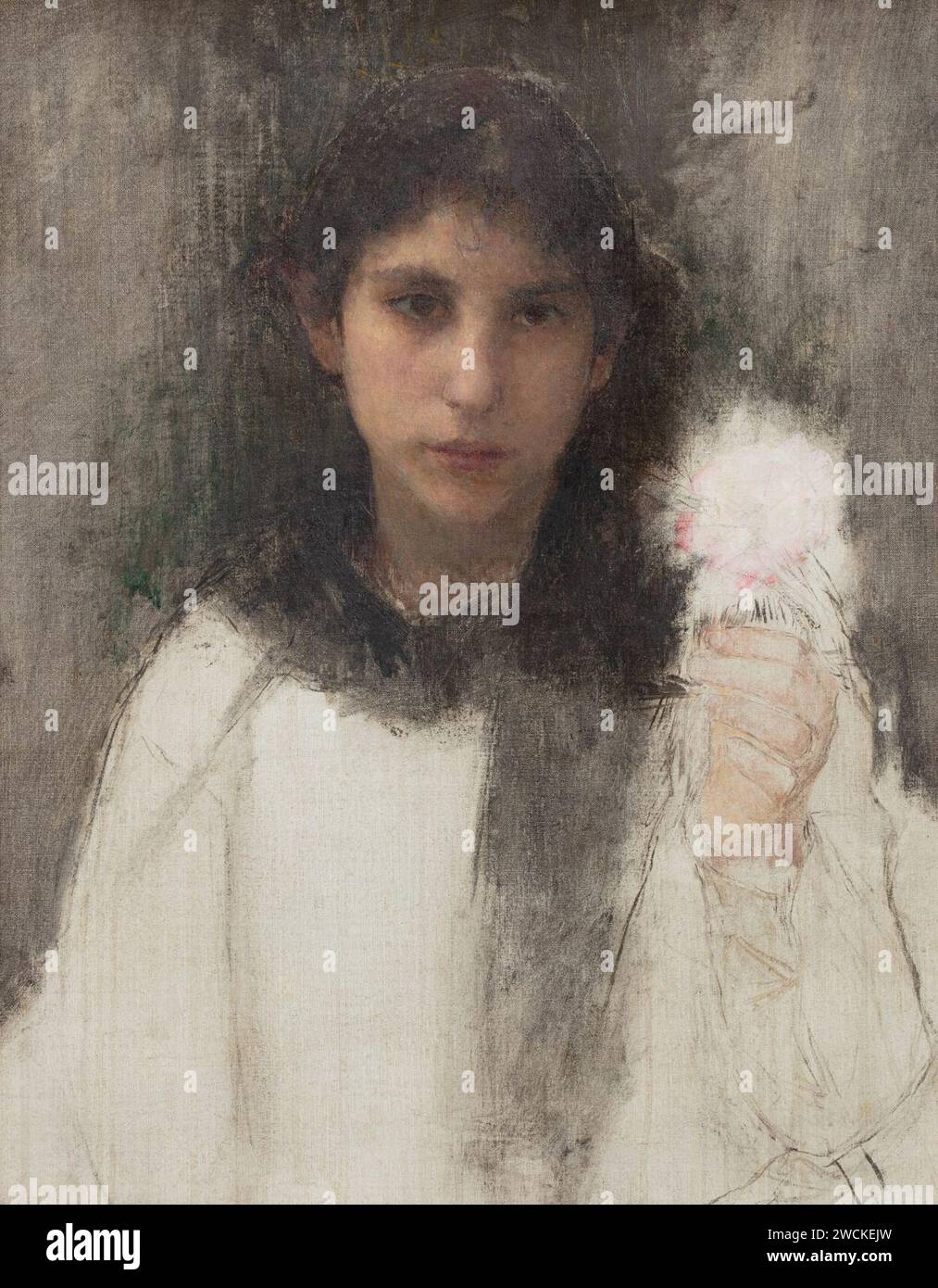 A young woman with a rose Stock Photo - Alamy