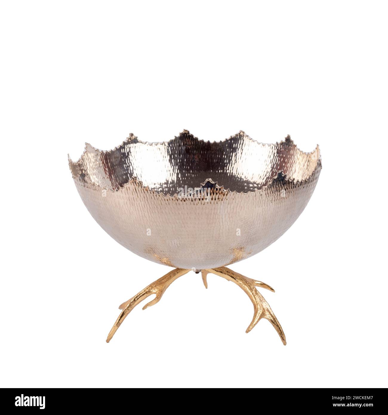 luxury modern decorative silver bowl isolated on white background Stock ...