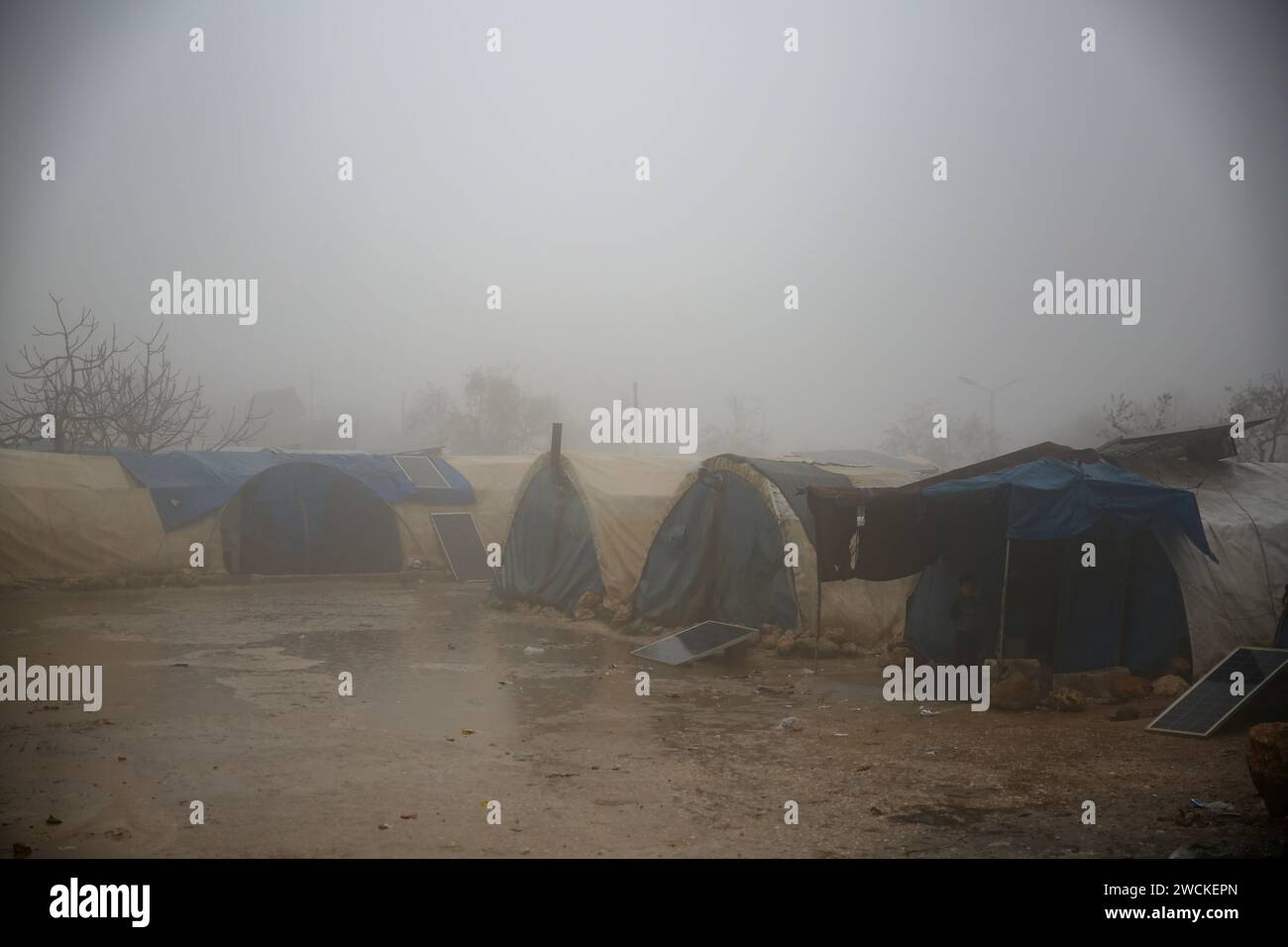 January 16, 2024: Harem, Idlib, Syria.16 January 2024. The wet and ...