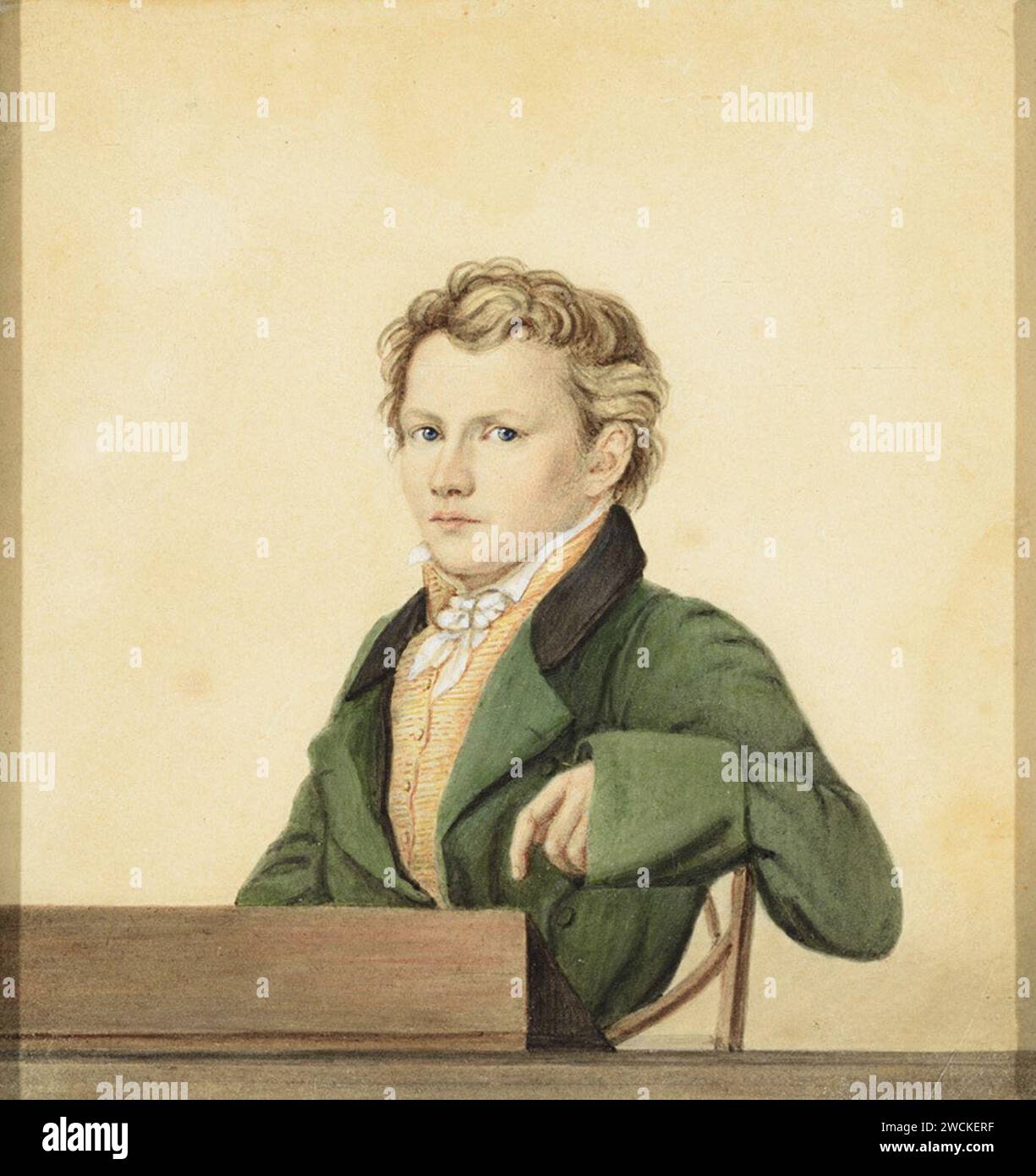 A) Autoportree, b) Naiseportre, Friedrich Ludwig von Maydell Stock ...