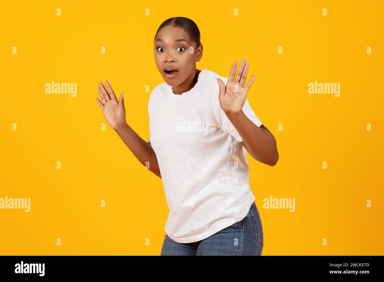 Guilty hands raised hi-res stock photography and images - Alamy