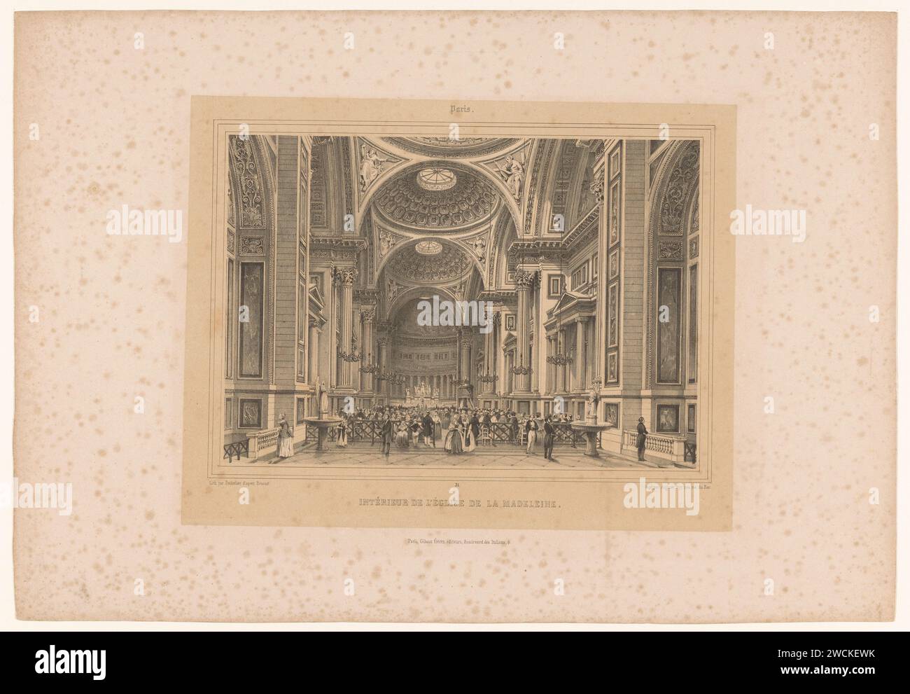 Interior Van de Kerk La Madeleine, Charles Claude Bachelier, After ...