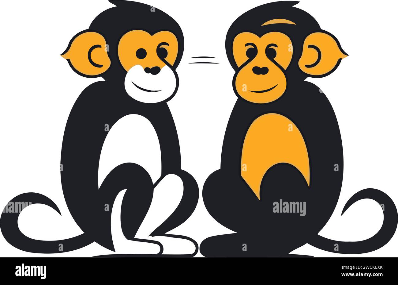 Hugging monkey Stock Vector Images - Alamy