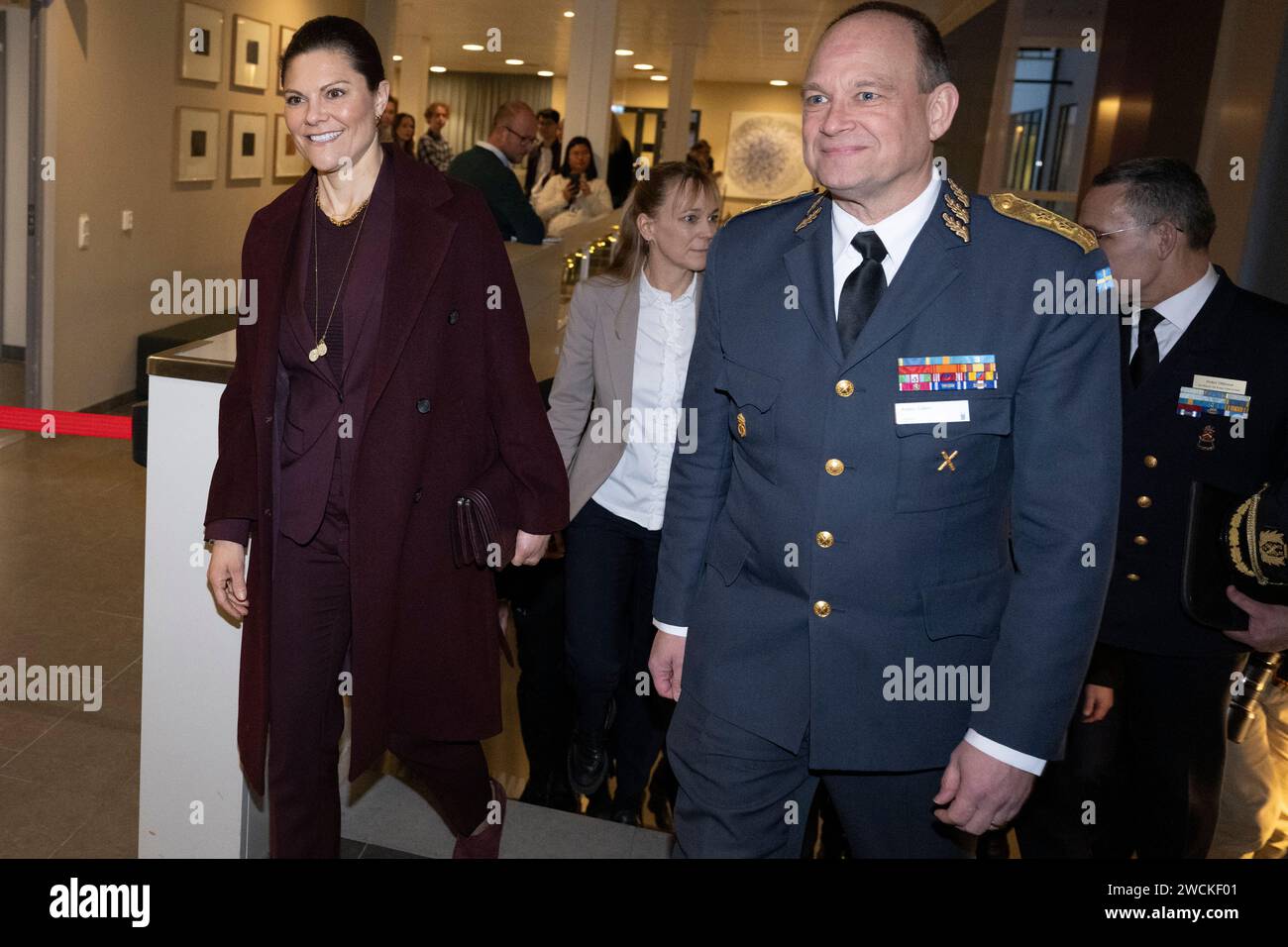 Crown Princess Victoria arrives at the Defense Academy, where she is ...