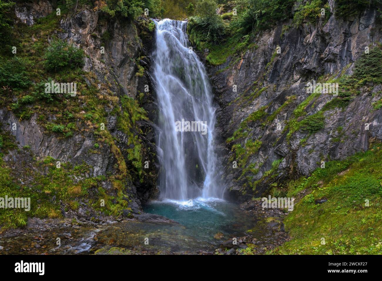 Aran Valley, Spain, forests, rivers, waterfalls, mountains Stock Photo ...