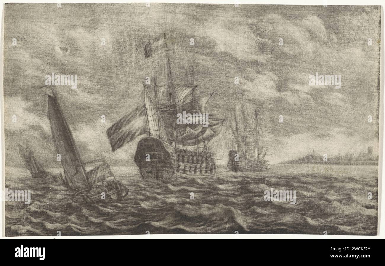 Seascape with sailing ships, Ludwig von Siegen (Possible), 1642 - 1680 ...