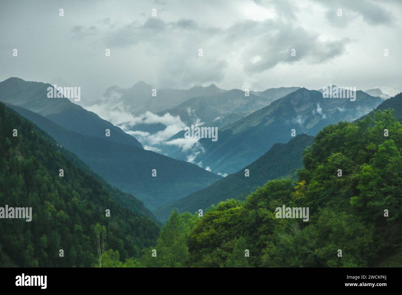 Aran Valley, Spain, forests, rivers, waterfalls, mountains Stock Photo ...