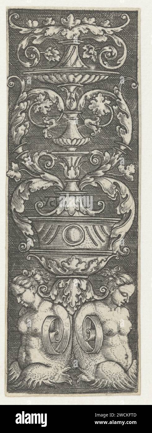 Ornament with candelabrum and two sirens, monogramemist AC (16th ...