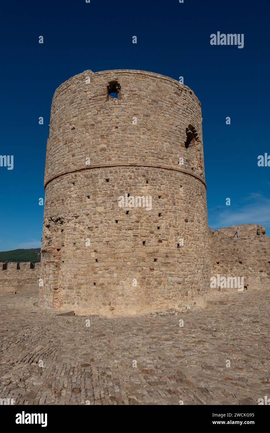 View of the castle tower of Jimena de la Frontera, a beautiful village ...