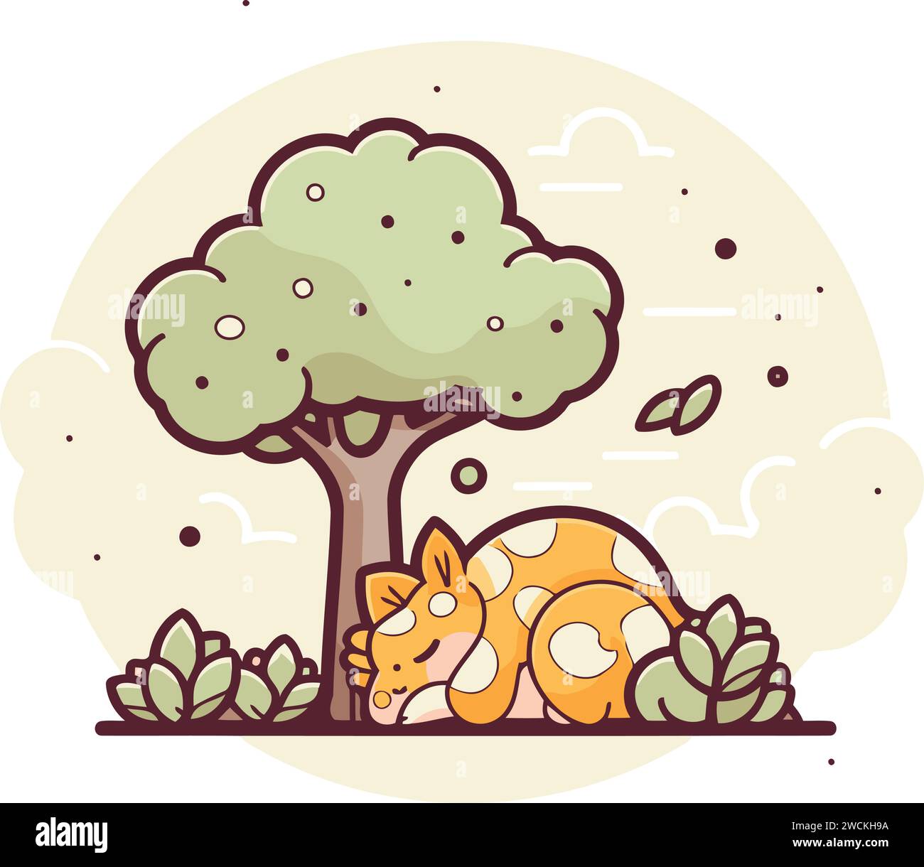 Sleeping under tree Cut Out Stock Images & Pictures - Alamy