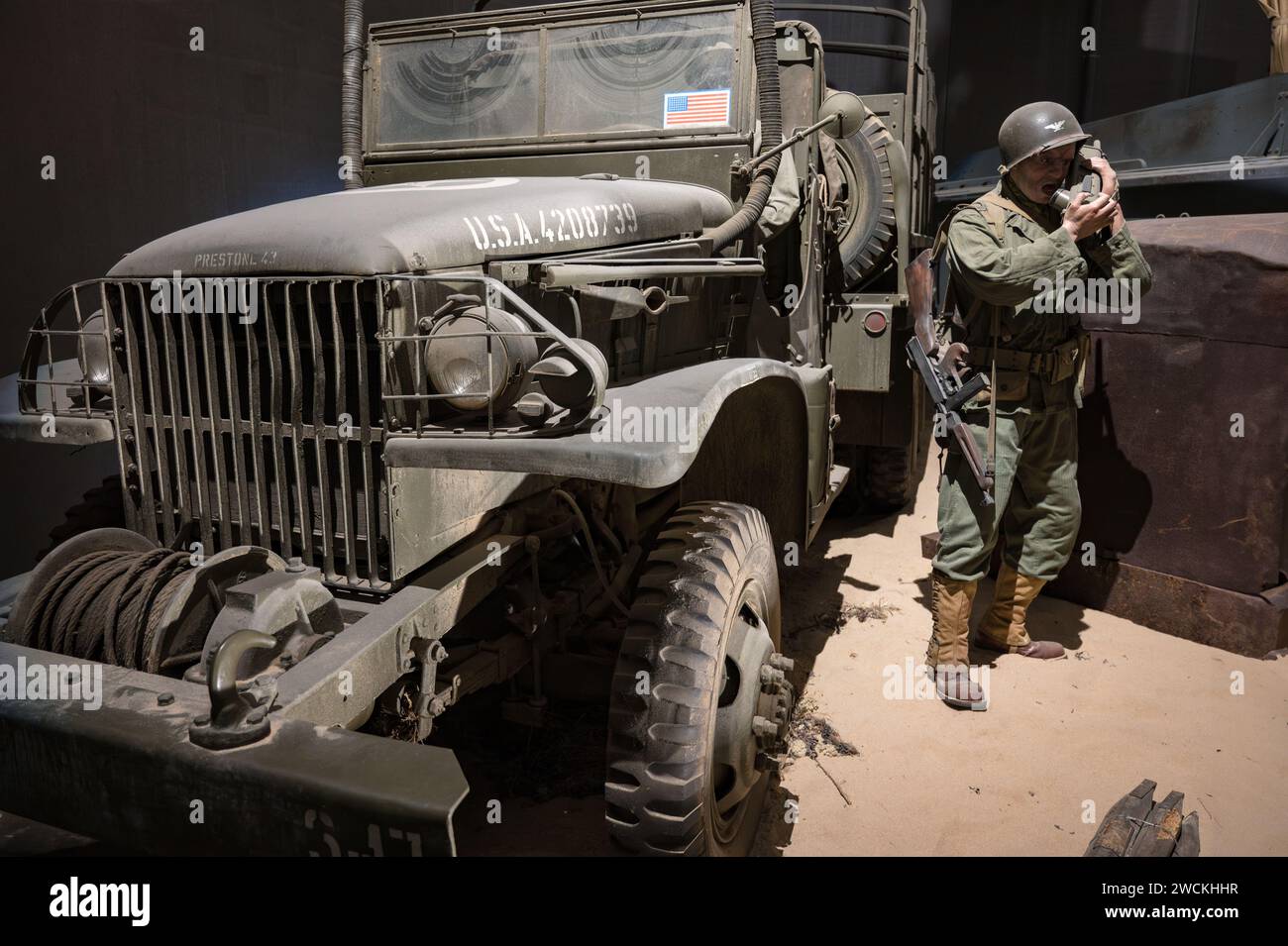 soldier from the Second World War in Normandy shouting for ...