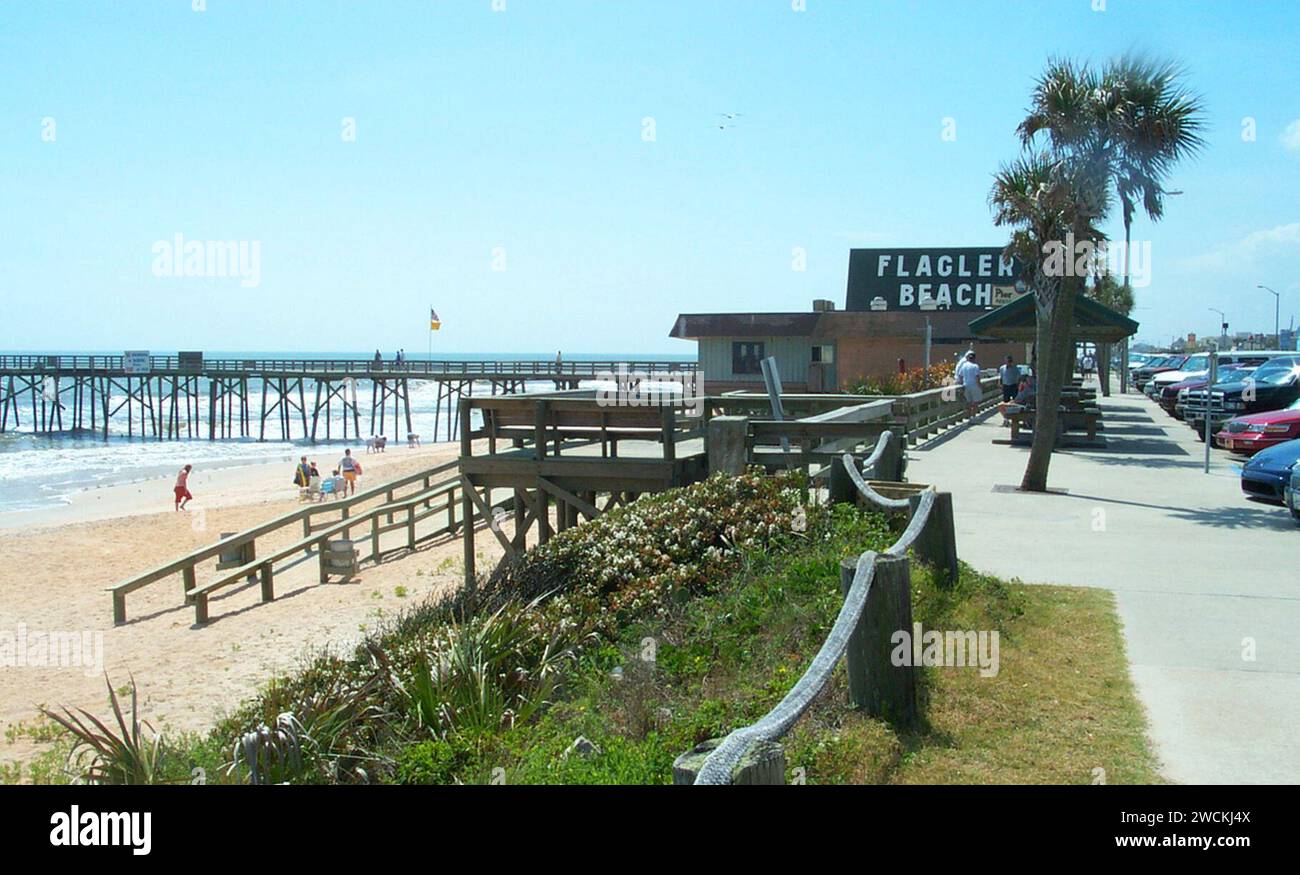 A1A Scenic and Historic Coastal Byway - Flagler Beach Pier Ramp Stock ...