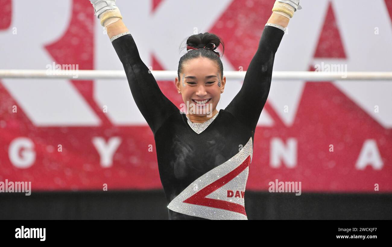 Georgia gymnast Amanda Cashman competes during an NCAA gymnastics meet ...