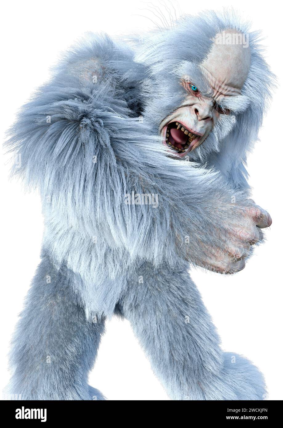 3D rendering of a fantasy creature yeti isolated on white background ...