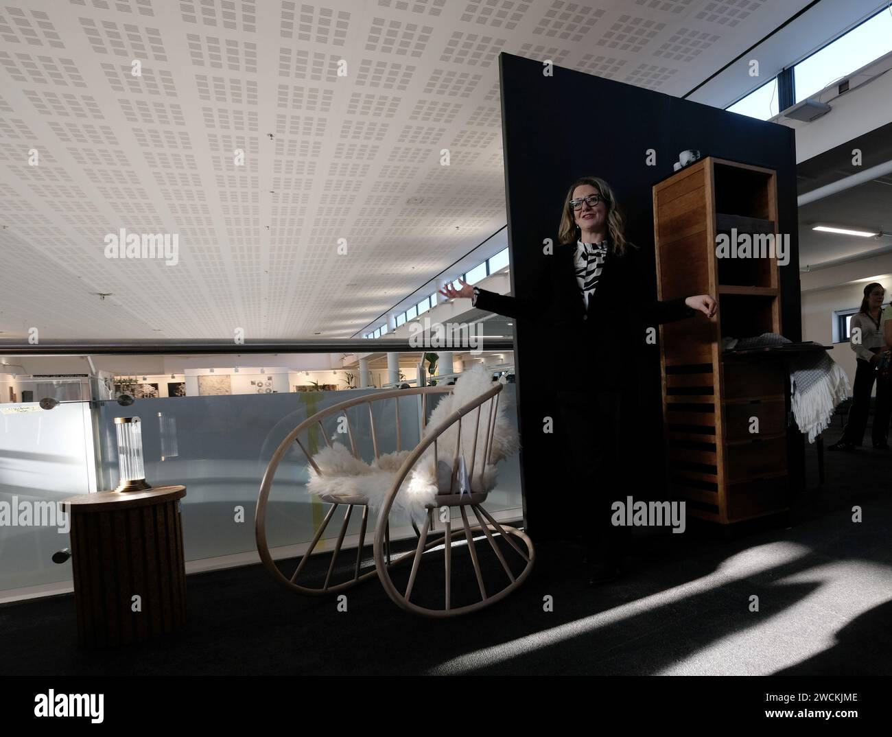 Sarah Monk, Director of LAF introduces the 2024 fair Stock Photo - Alamy
