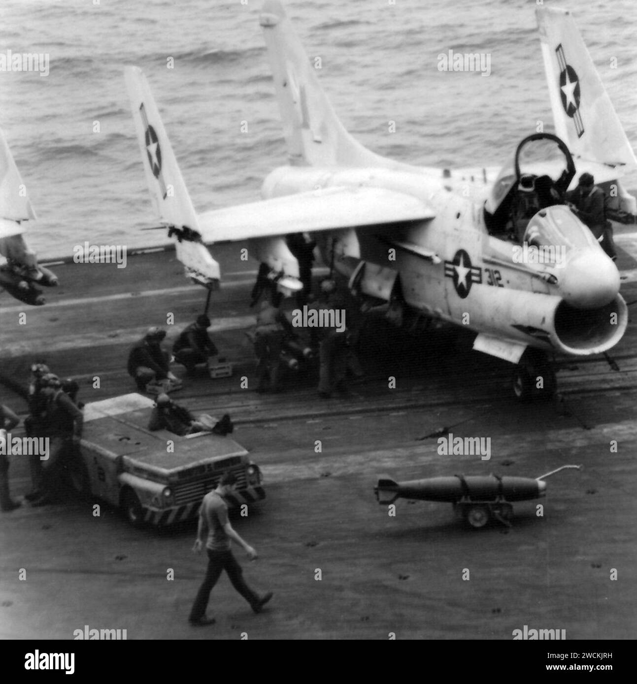 A-7A Corsair II of VA-82 aboard USS Coral Sea (CVA-43), circa in 1970 ...