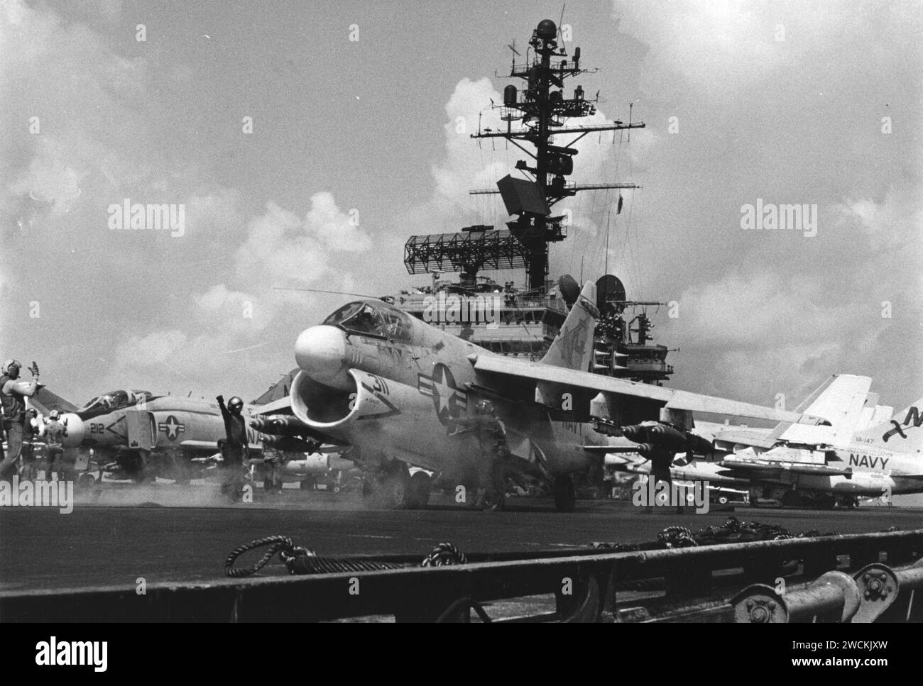 A-7E Corsair II of VA-146 is launched from USS Constellation (CVA-64 ...
