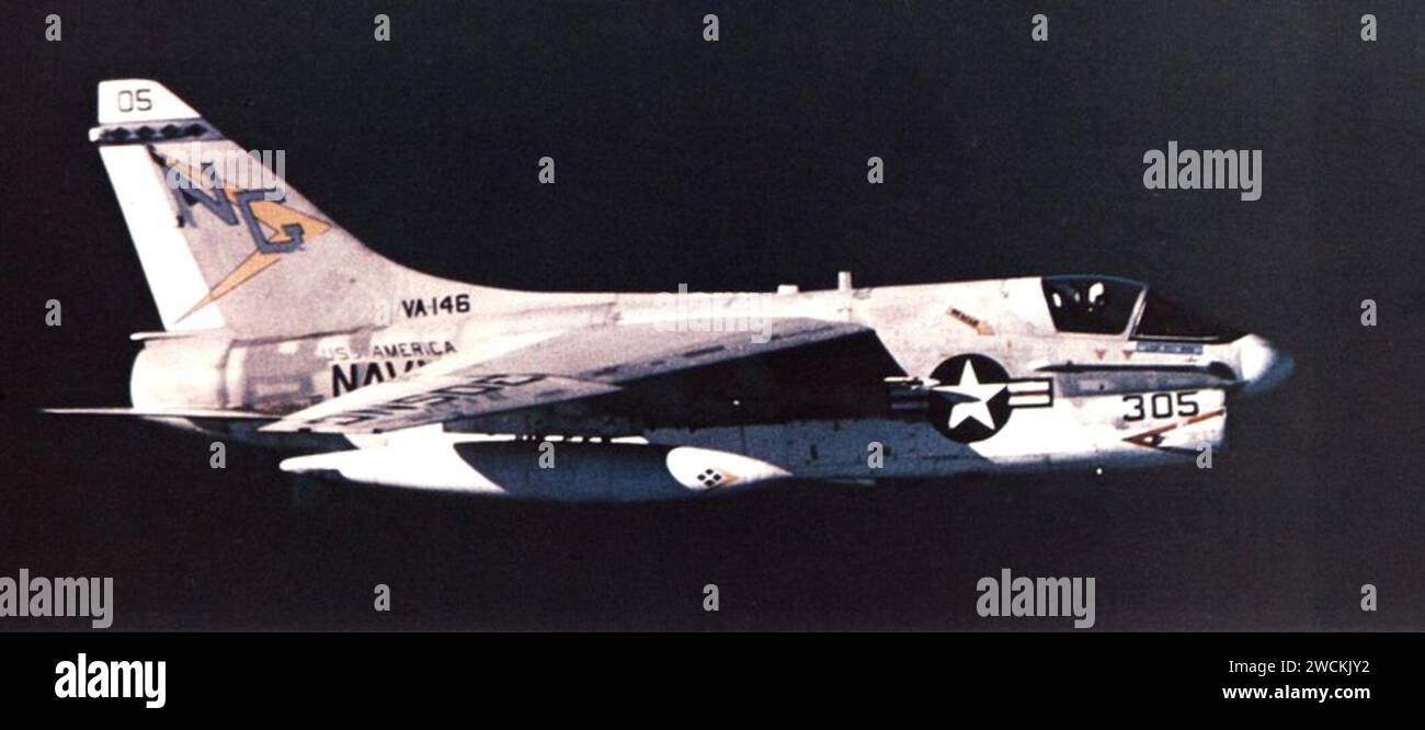 A-7E Corsair VA-146 in flight 1970 Stock Photo - Alamy