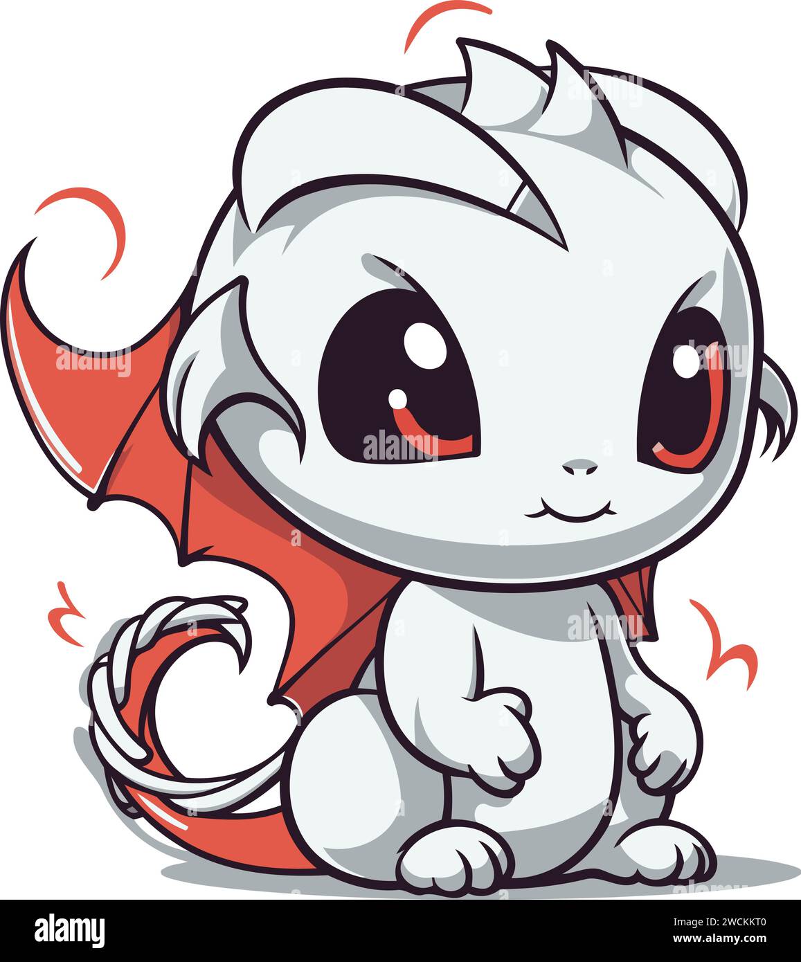 Cute little dragon isolated on a white background. Vector illustration ...