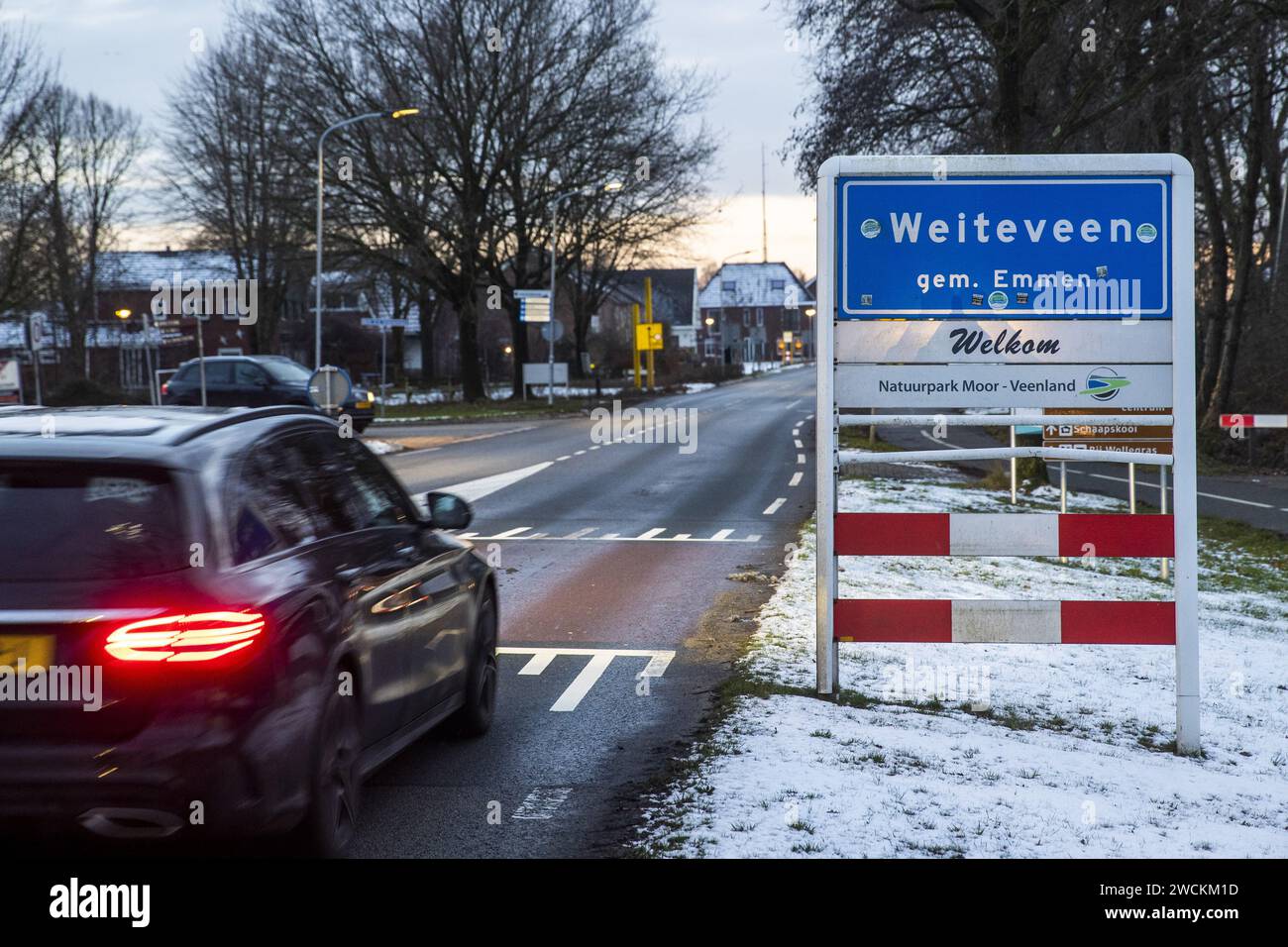 WEITEVEEN - Place name sign Weiteveen municipality of Emmen. ANP ...