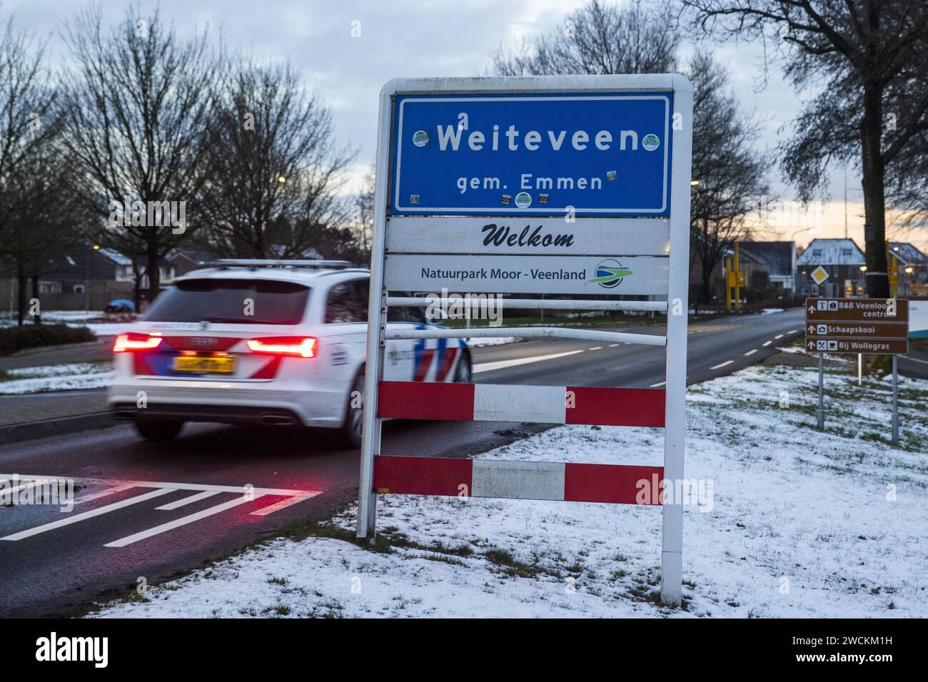 WEITEVEEN - Place name sign Weiteveen municipality of Emmen. ANP ...