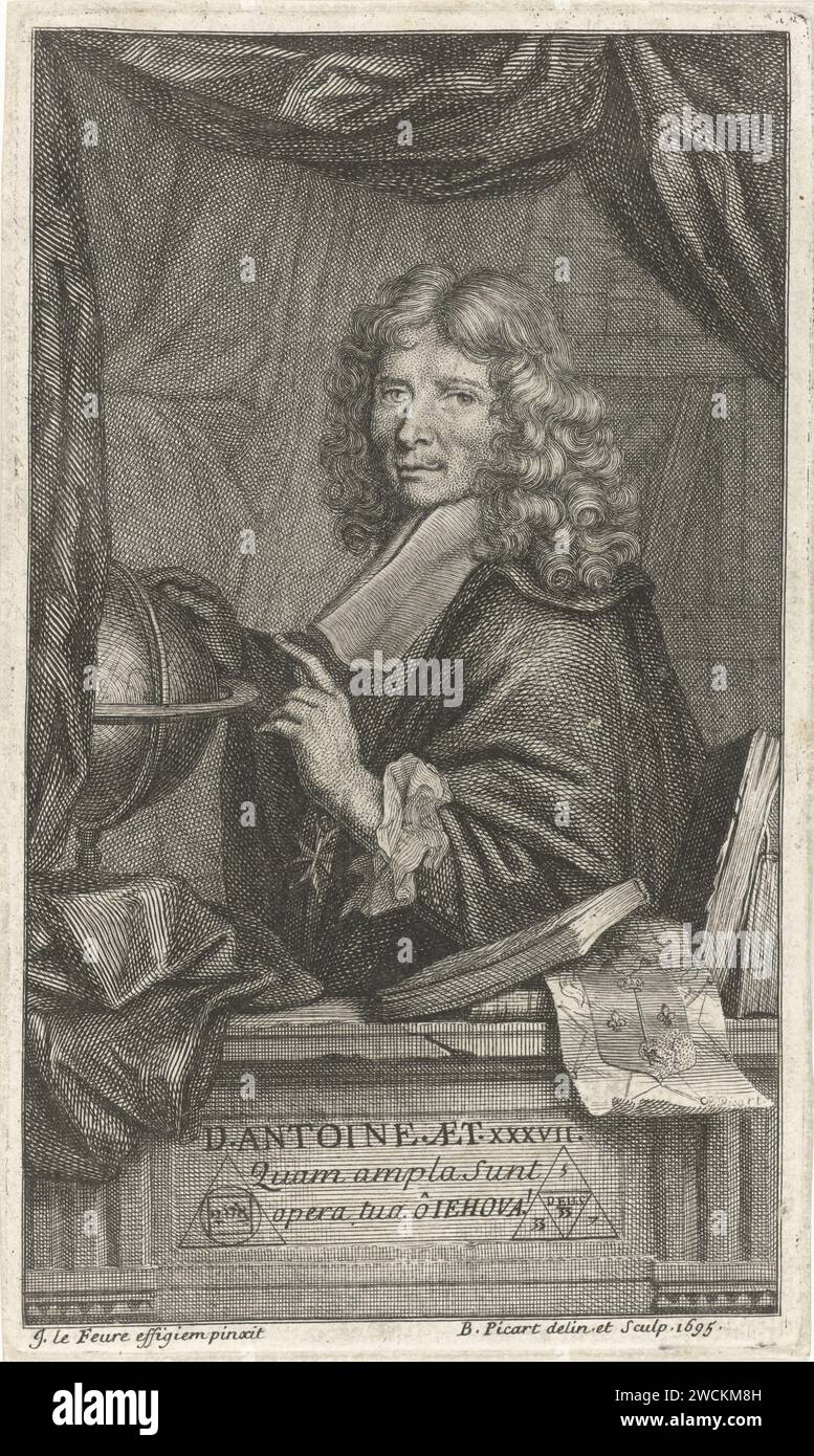 Portret Van de Heer Antoine, Bernard Picart, After Jean Le Fevre, 1695 ...