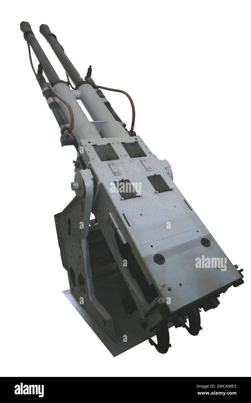 AA 57mm gun mg 8423 (no background brightened Stock Photo - Alamy