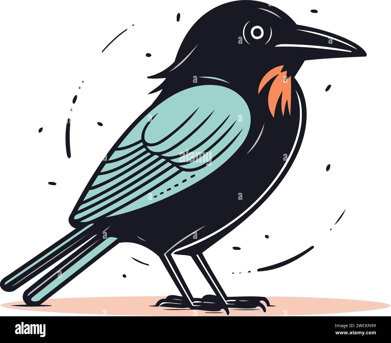 Illustration of a crow on a white background. Vector illustration Stock ...