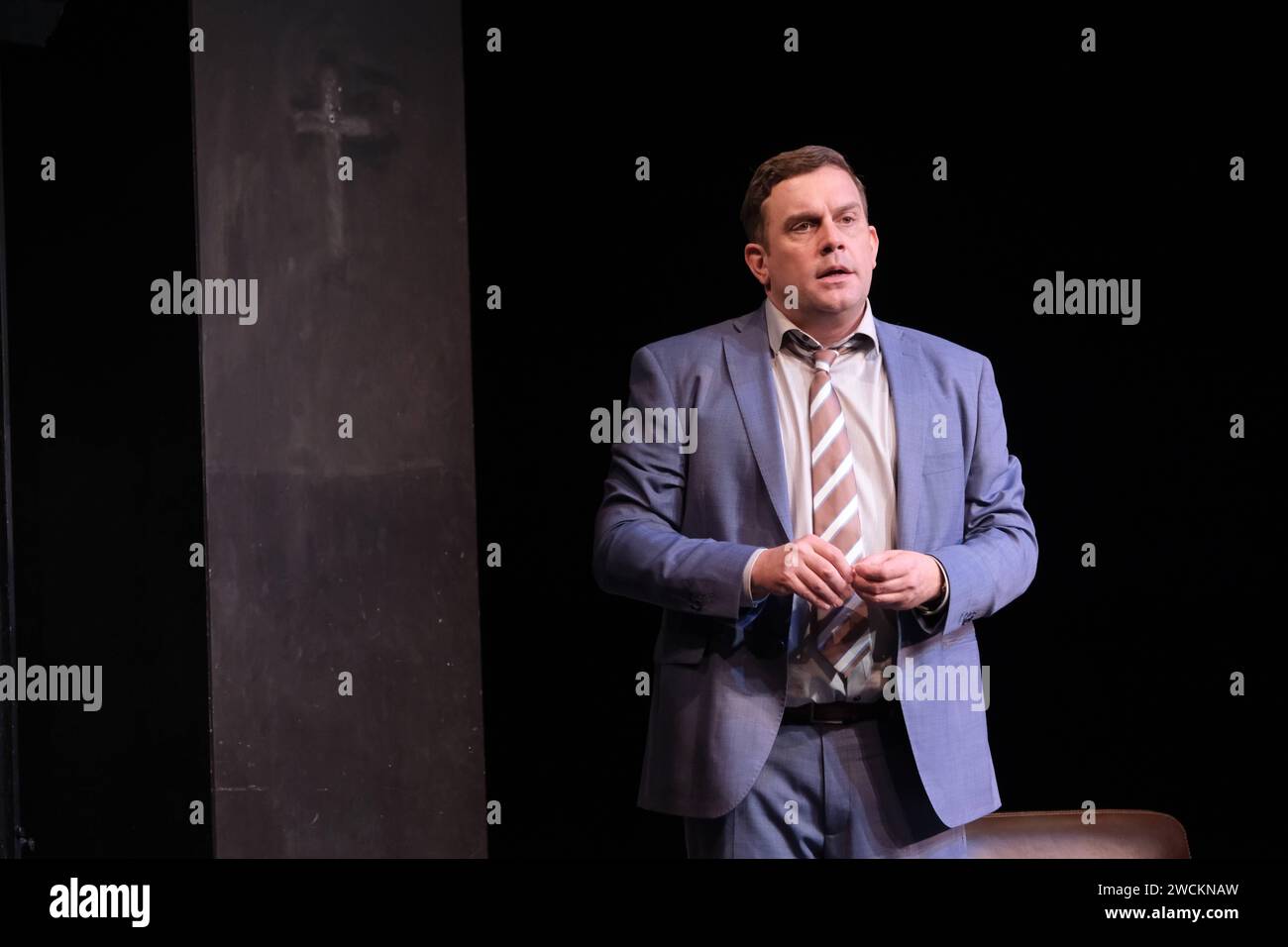 Sebastian Bezzel in der schwarzen Komödie 1h22 vor dem Ende, Fotoprobe ...