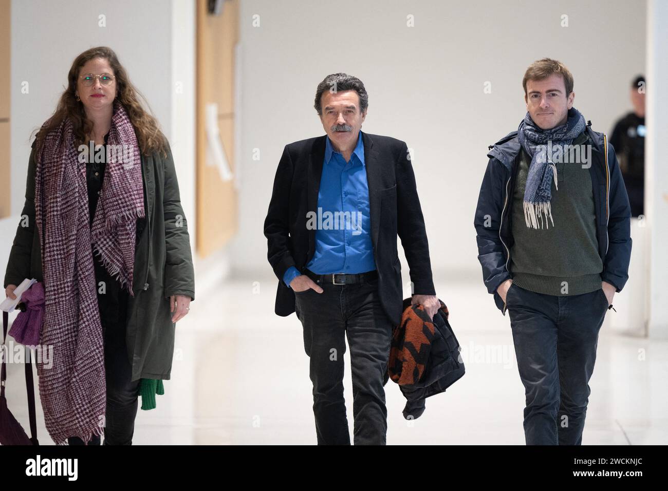 Paris, France. 16th Jan, 2024. Mediapart founder Edwy Plenel arrives at ...
