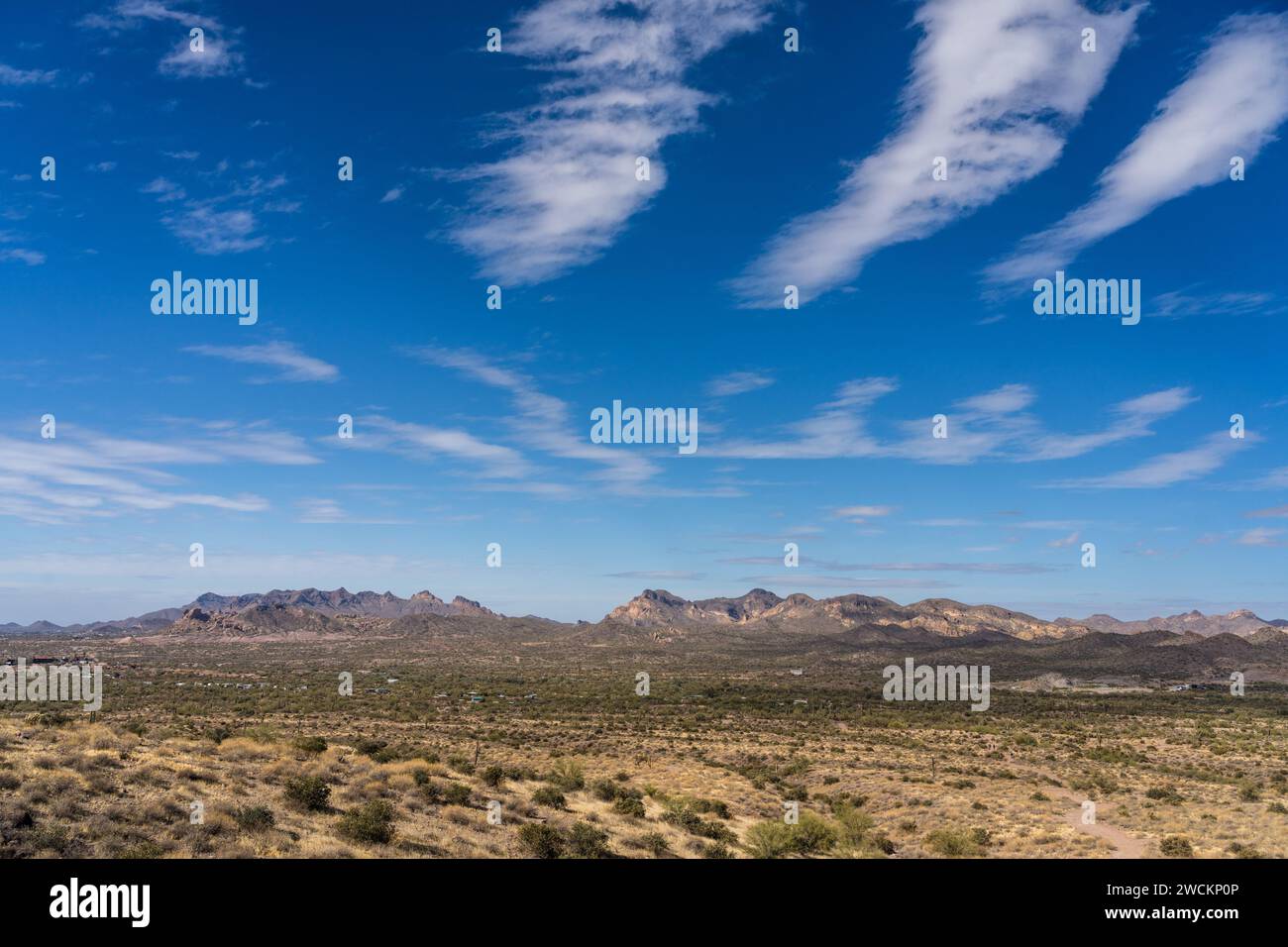 The Goldfield Mountains as seen from the Lost Dutchman State Park ...