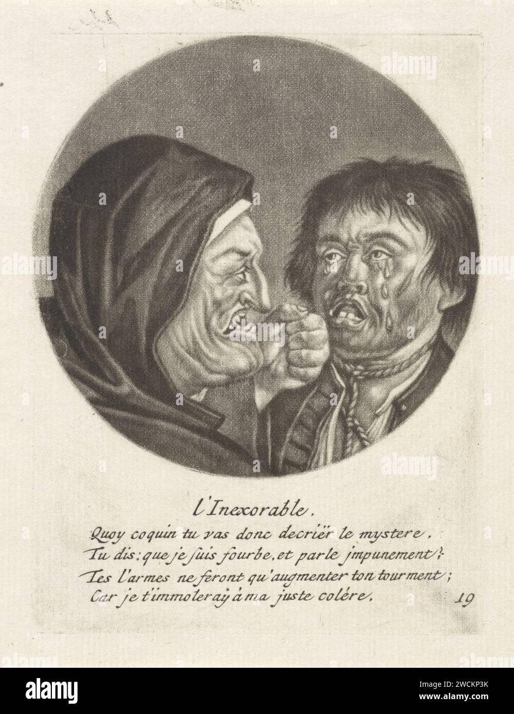 Monnik and a crying man, Jacob Gole, after Cornelis Dusart, 1693 - 1700 ...