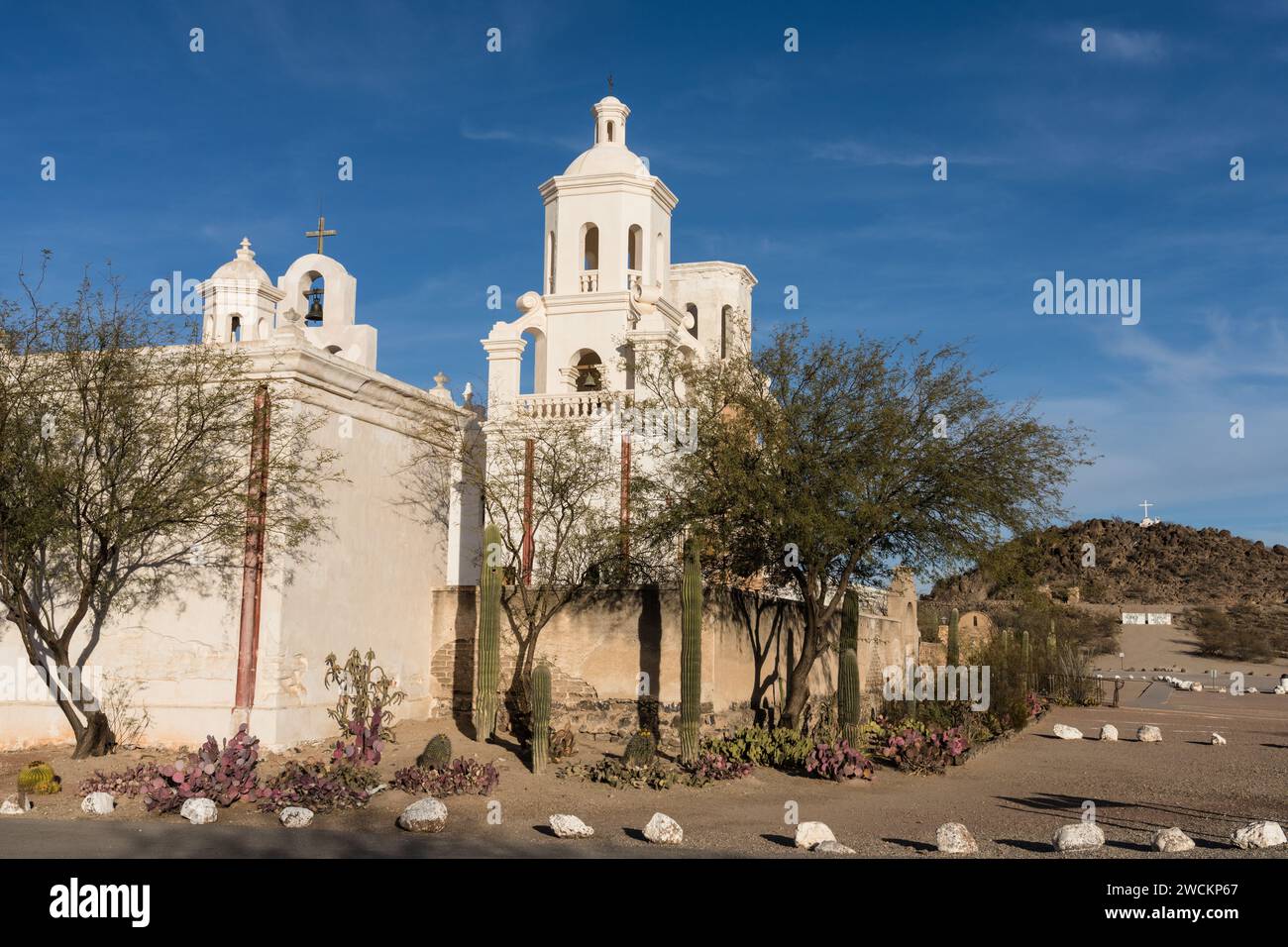 Mission San Xavier del Bac, Tucson Arizona. Built in Baroque style with ...