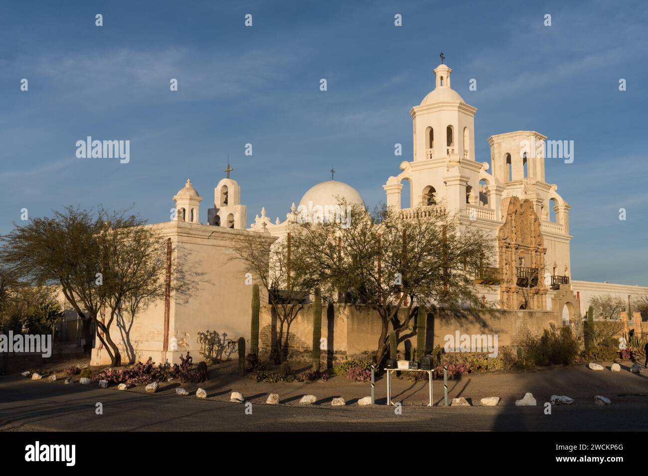 Mission San Xavier del Bac, Tucson Arizona. Built in Baroque style with ...