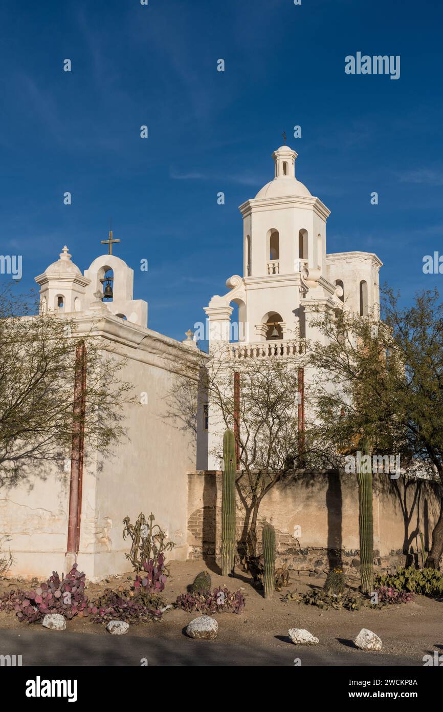 Mission San Xavier del Bac, Tucson Arizona. Built in Baroque style with ...