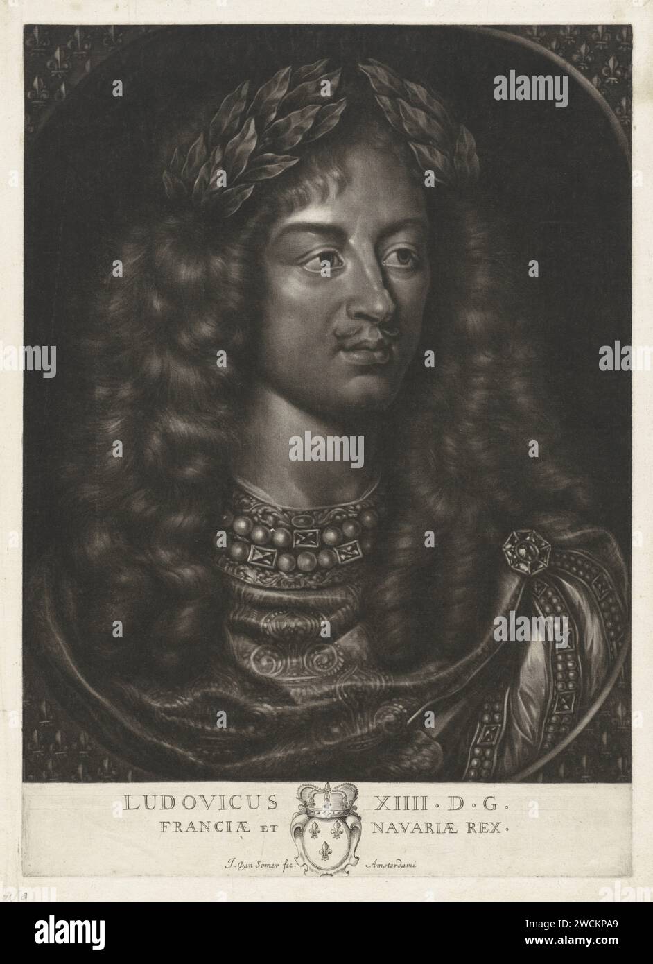 Portrait of Louis XIV, King of France, Jan van Somer, 1655 - 1700 print ...