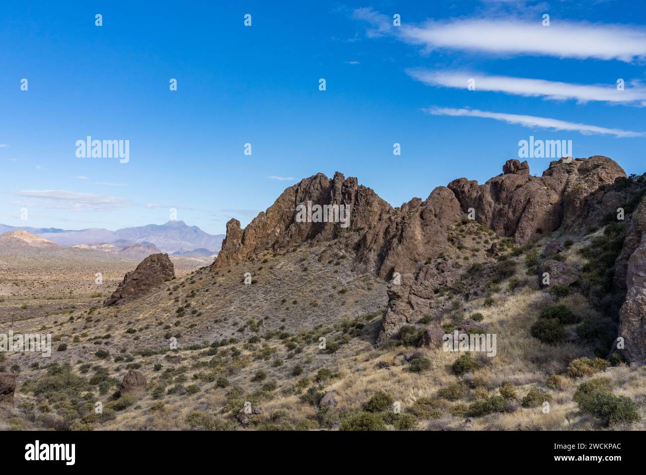 Rugged rock formations in Lost Dutchman State Park, Apache Junction ...