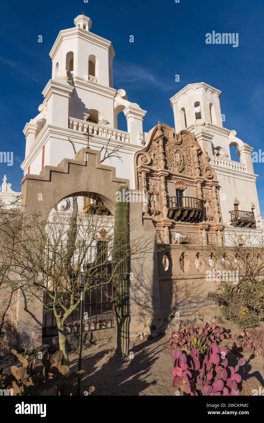Mission San Xavier del Bac, Tucson Arizona. Built in Baroque style with ...