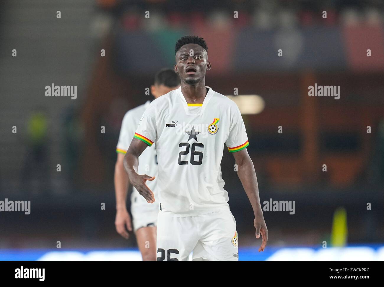 January 14 2024: Iddrisu Baba Mohammed (Ghana) looks on during a ...